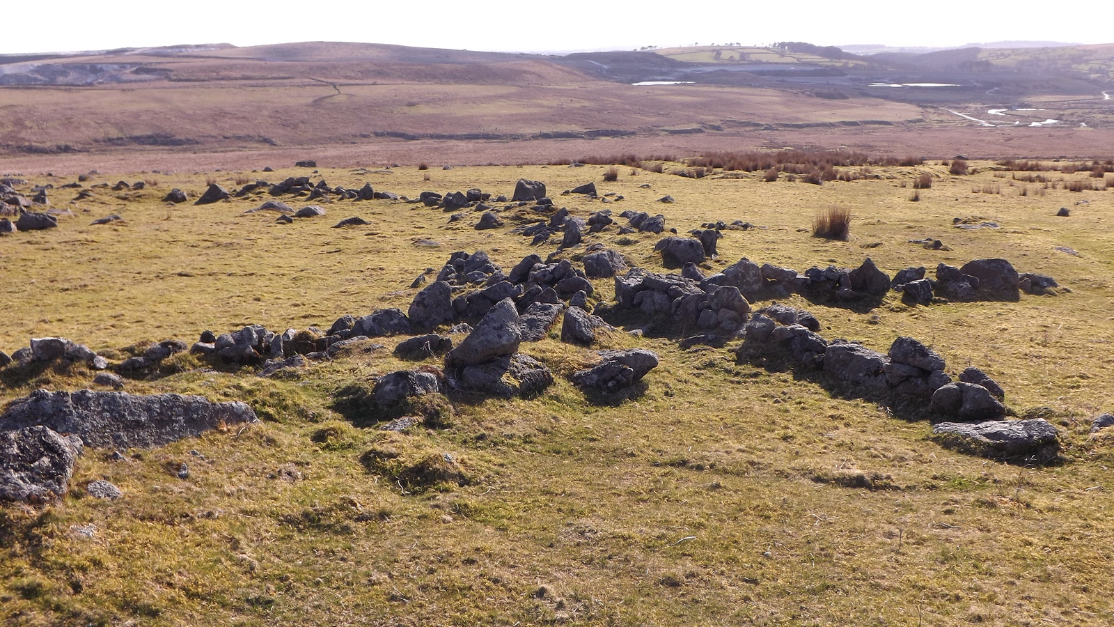 Partially enclosed stone hut circle settlement and post-medieval warren ...